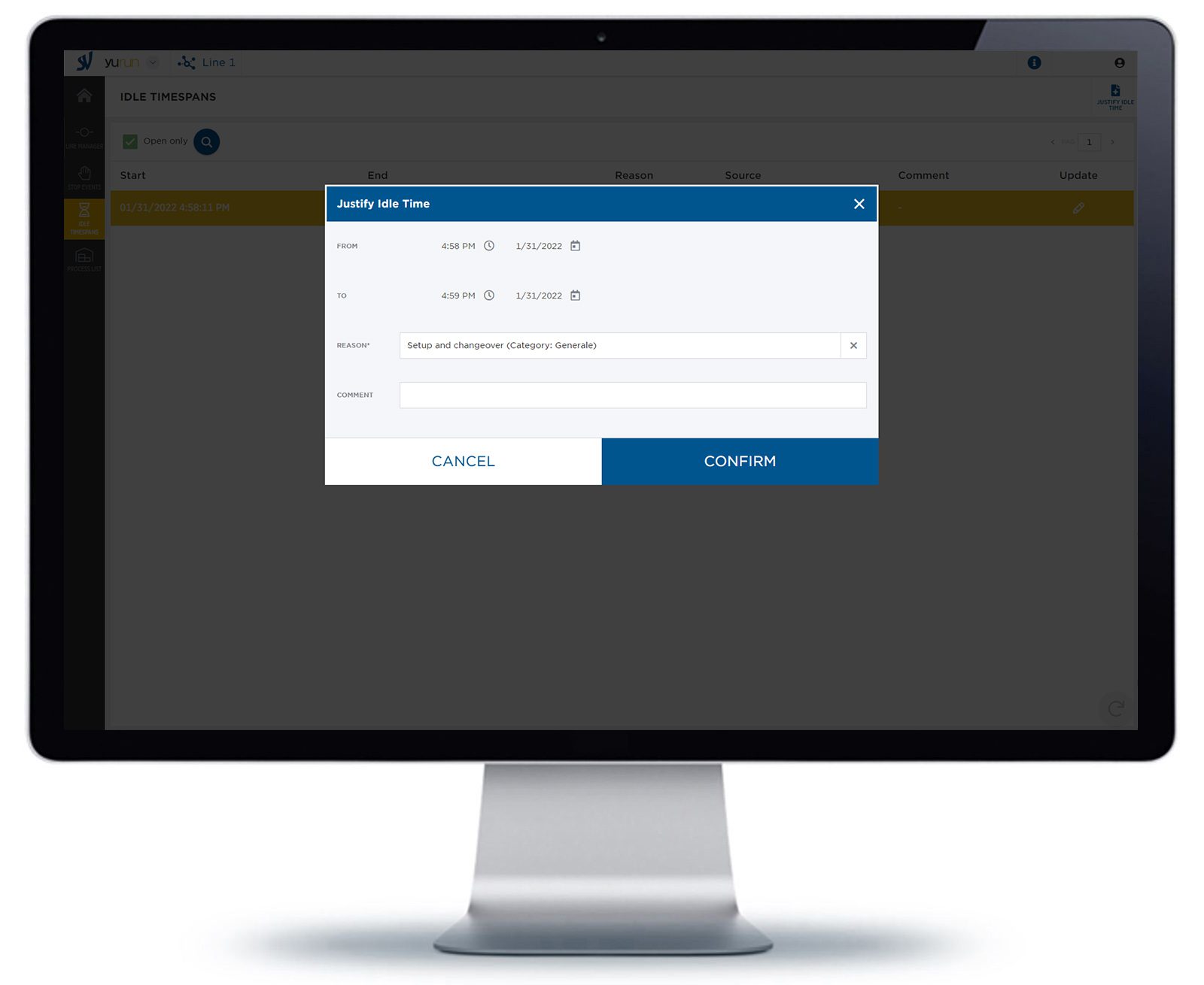 Manual event input > Production Line Dashboard - SEA Vision